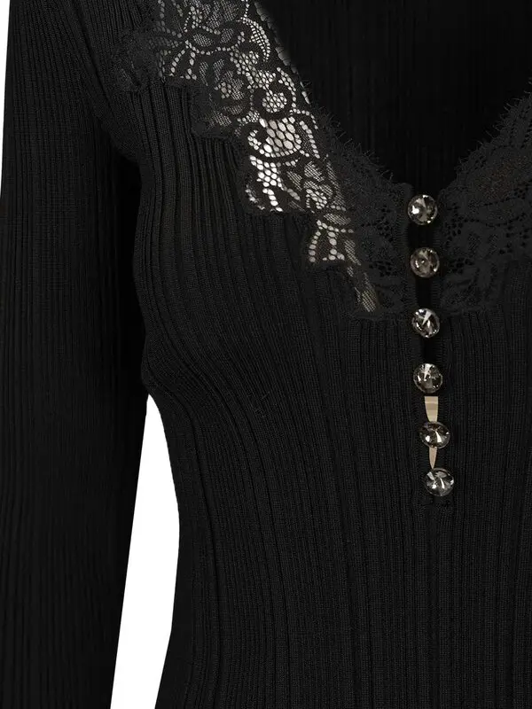 SELF-PORTRAIT Knitted Top With Lace