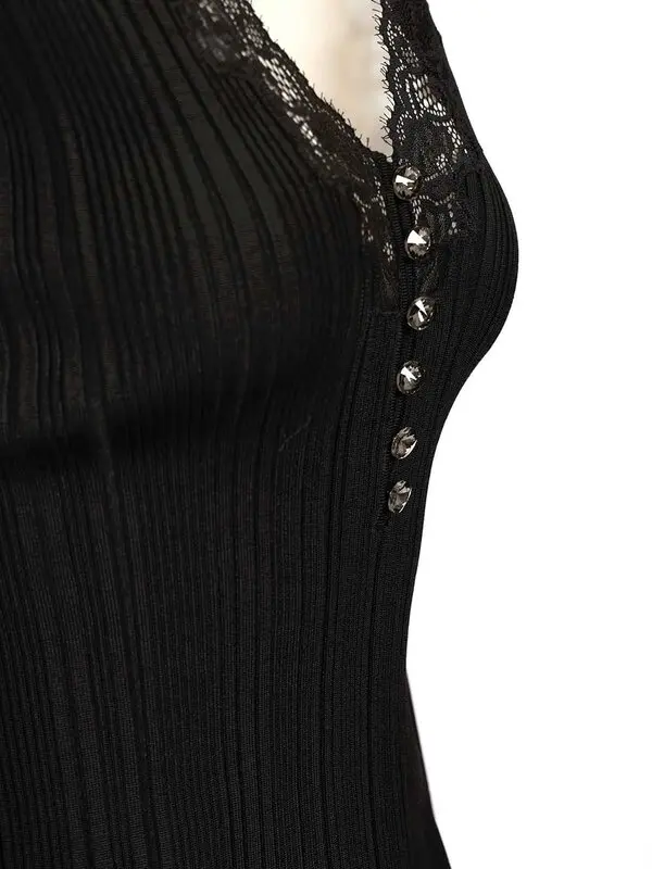 SELF-PORTRAIT Knitted Top With Lace