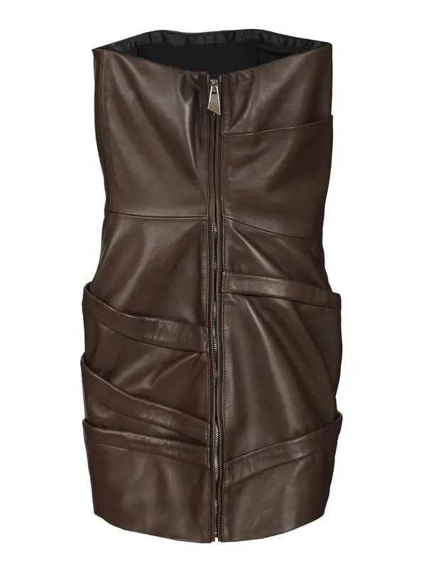 Attico Leather Mini Dress