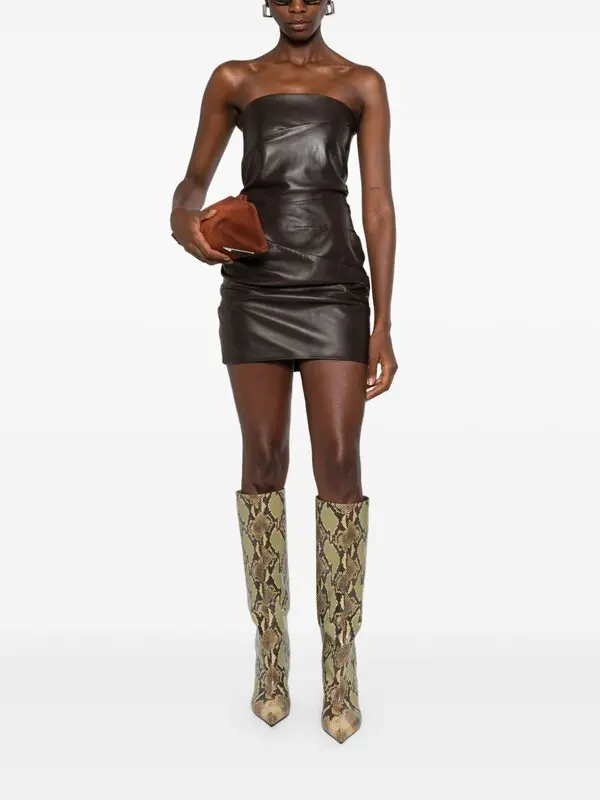 Attico Leather Mini Dress