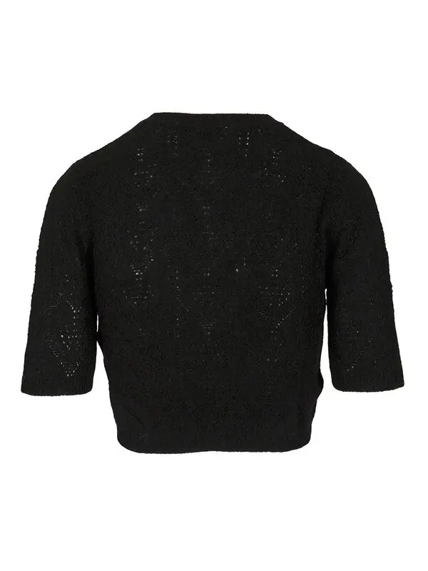P.a.r.o.s.h Wool Blend Openwork Cropped Sweater