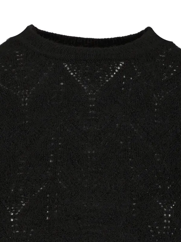P.a.r.o.s.h Wool Blend Openwork Cropped Sweater
