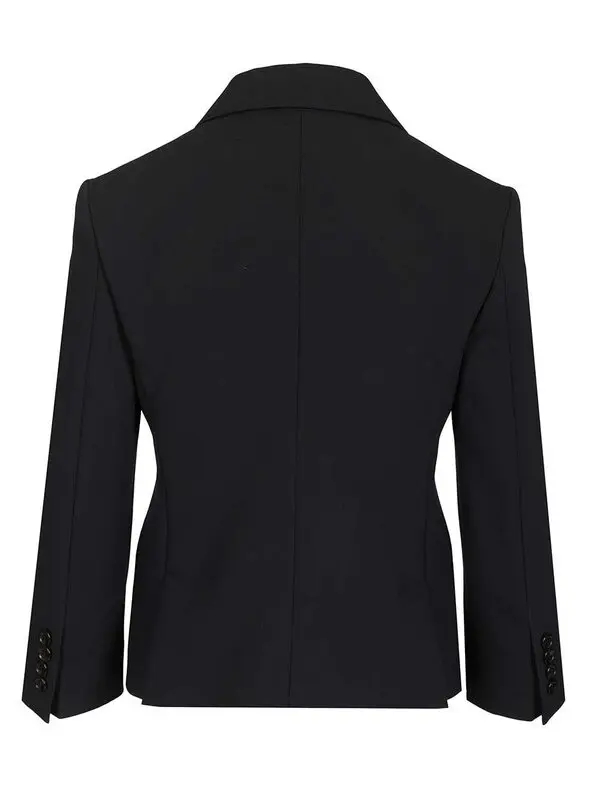 Max Mara Double-breasted Cropped Wool Canvas Blazer - Blue