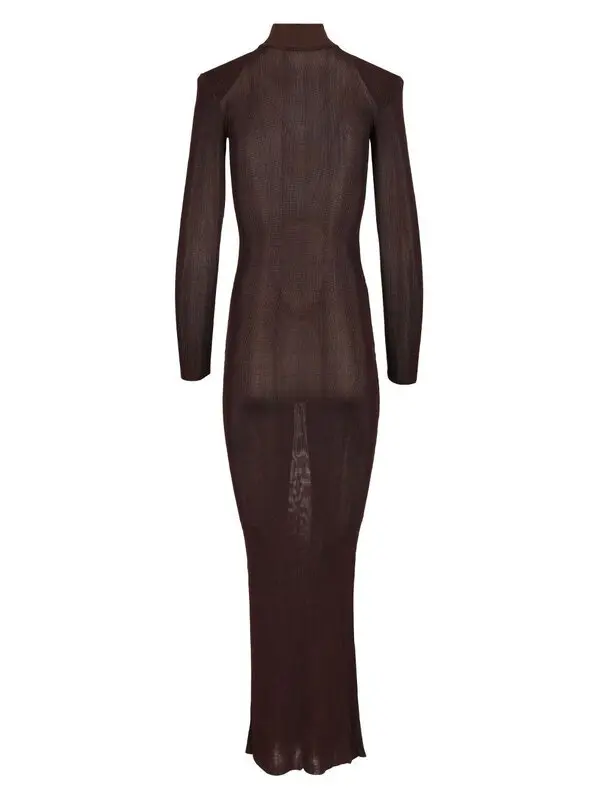 SELF-PORTRAIT Long Viscose Knit Dress With Removable Shoulder Straps