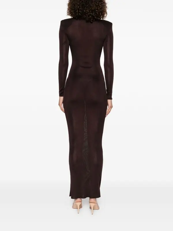 SELF-PORTRAIT Long Viscose Knit Dress With Removable Shoulder Straps