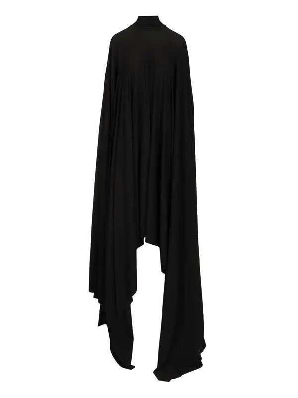 Balenciaga Asymmetrical High Neck Dress - Black