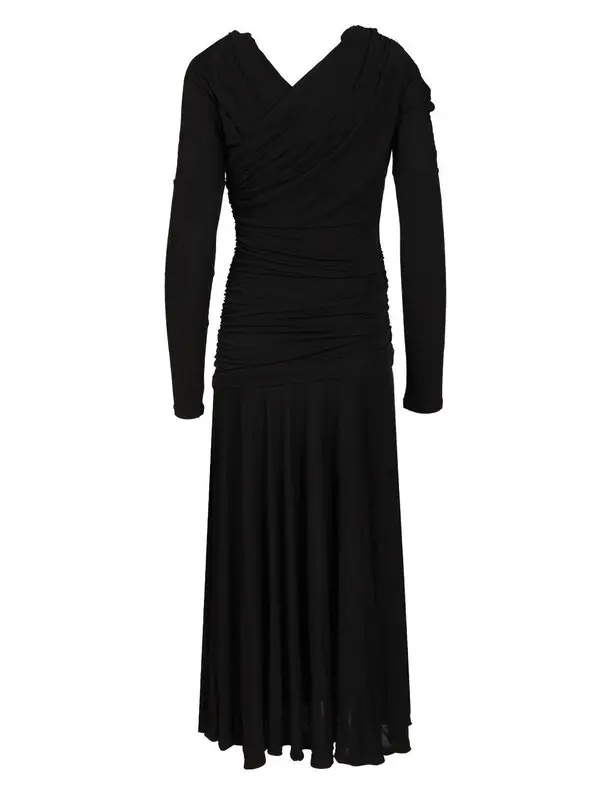 GANNI Asymmetrical Ruffled Viscose Dress