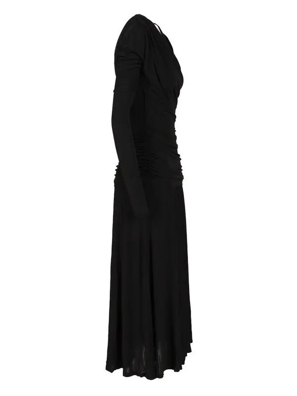 GANNI Asymmetrical Ruffled Viscose Dress