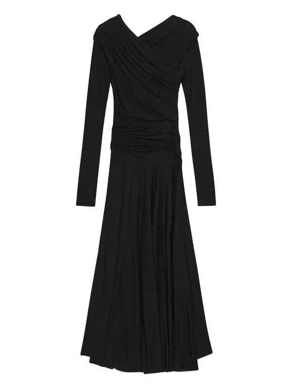 GANNI Asymmetrical Ruffled Viscose Dress