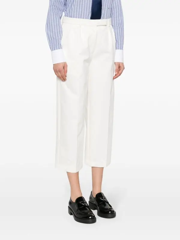Thom Browne Relaxed Fit Pleated Trousers - White