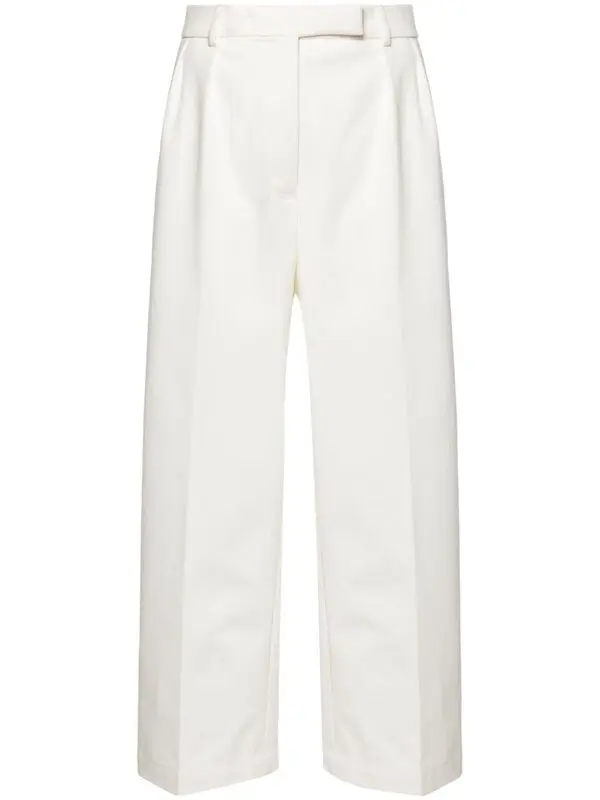 Thom Browne Relaxed Fit Pleated Trousers - White