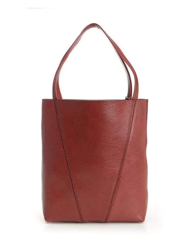 Chloé Spin Large Hammered Leather Tote Bag - Brown