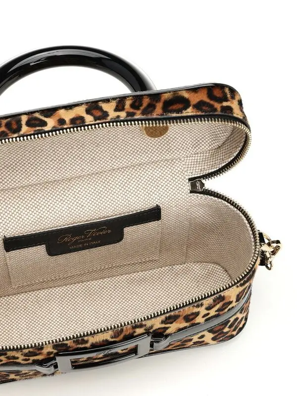 ROGER VIVIER Belle Vivier Leopard-print Buckle Tote Bag