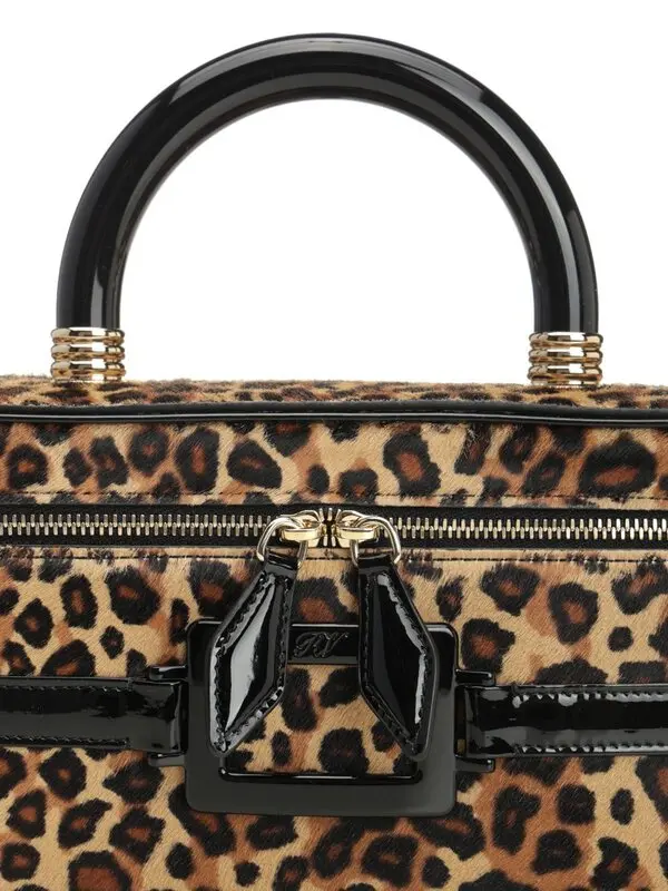 ROGER VIVIER Belle Vivier Leopard-print Buckle Tote Bag