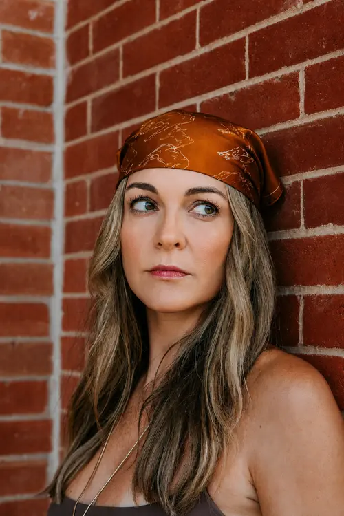 EIGHTEEN FORTY TWO Longhorn Outline Silk Twill Bandana