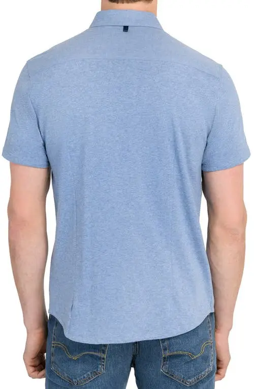 W.R.K Reworked Slim Fit Solid Short Sleeve Cotton Button-down Shirt