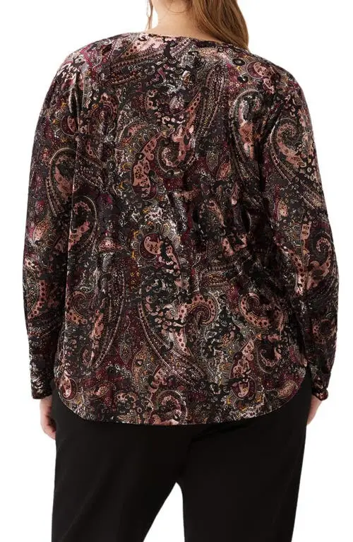 Karen Kane Velvet Burnout Shirttail Top