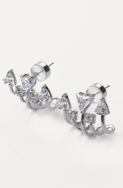 MELANIA CLARA Geometric Cubic Zirconia Layered Earrings