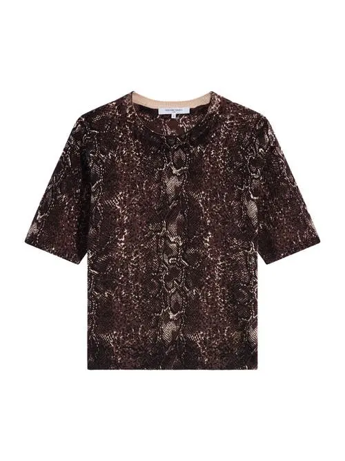 Gerard Darel Rosa Animal Print Fine Wool Sweater