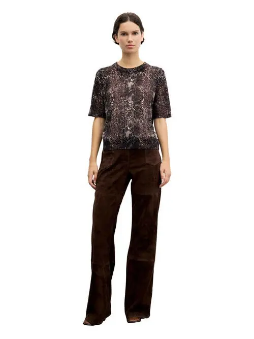 Gerard Darel Rosa Animal Print Fine Wool Sweater
