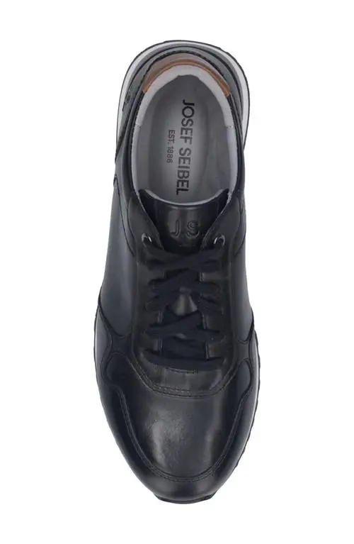 Josef Seibel Axel 02 Leather Lace Up Sneakers - Black