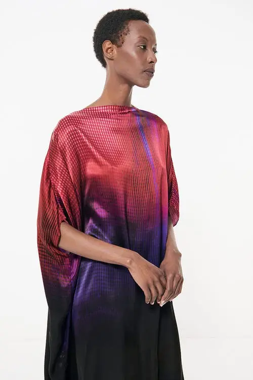 LEEM Gradient Printed Silk Kaftan