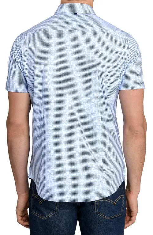W.R.K Slim Fit Houndstooth Reworked Short Sleeve Button-down Shirt