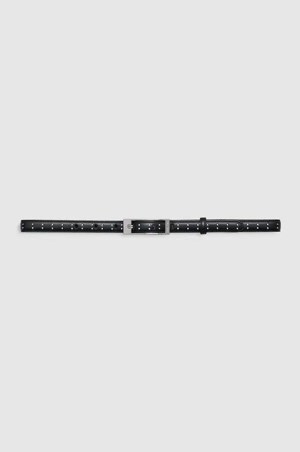 ANINE BING Elly Studded Leather Belt - Black