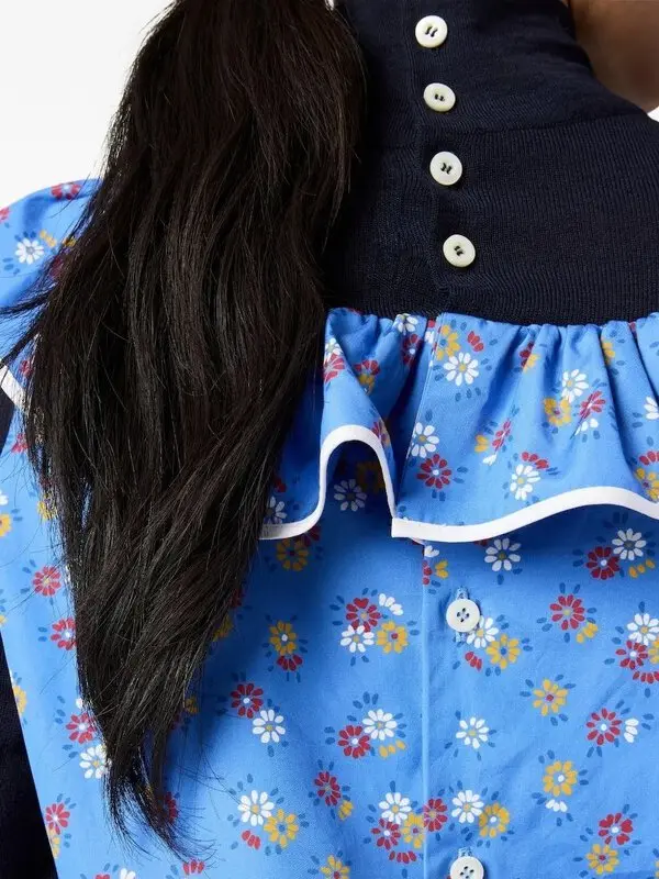 Miu Miu Poplin And Wool Sweater