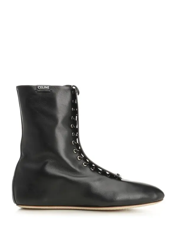 Celine Lace-up Leather Boot