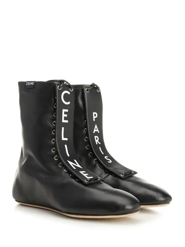Celine Lace-up Leather Boot