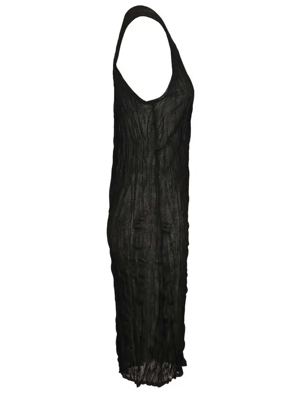 TOTEME Crinkled Knit Tank Dress - Black