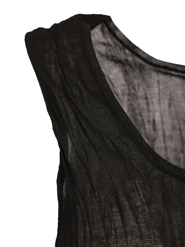 TOTEME Crinkled Knit Tank Dress - Black