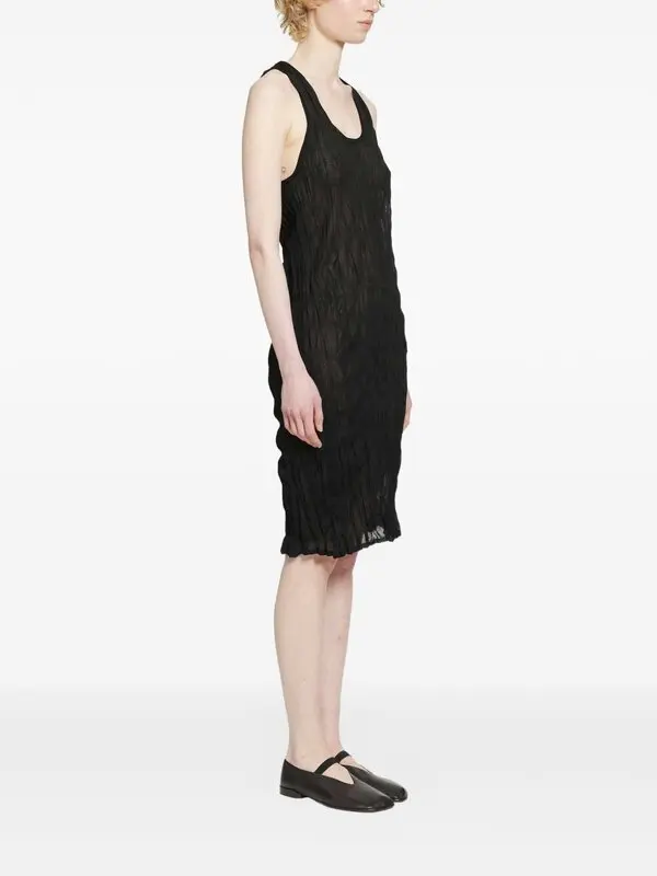 TOTEME Crinkled Knit Tank Dress - Black
