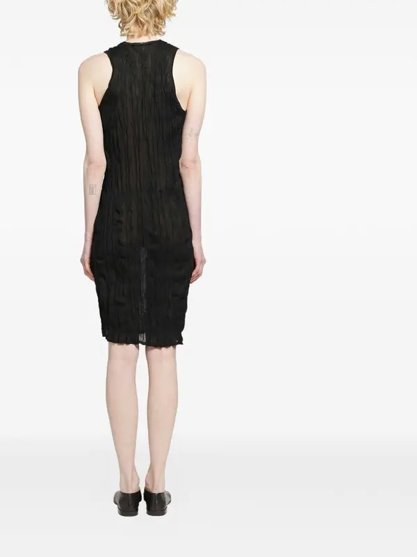 TOTEME Crinkled Knit Tank Dress - Black