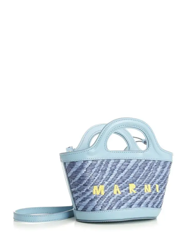 Marni Tropicalia Micro Woven Top Handle Bag - Blue
