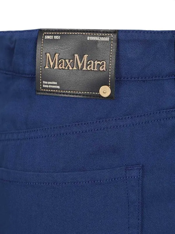 Max Mara Cotton And Linen Drill Trousers - Blue