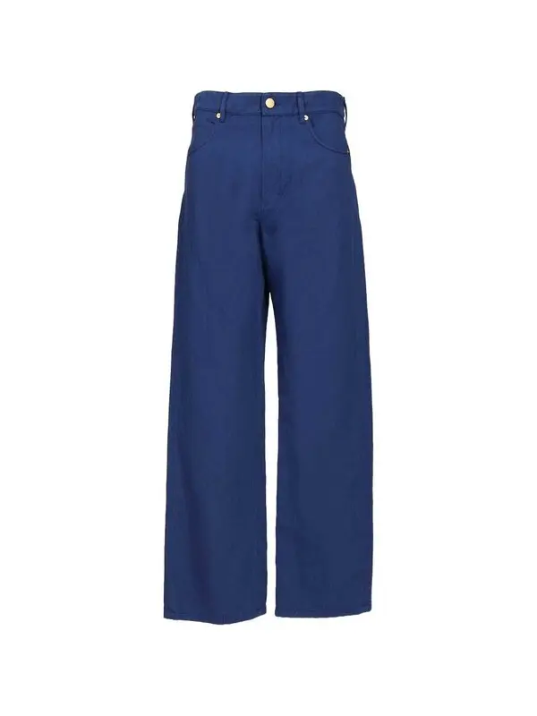Max Mara Cotton And Linen Drill Trousers - Blue