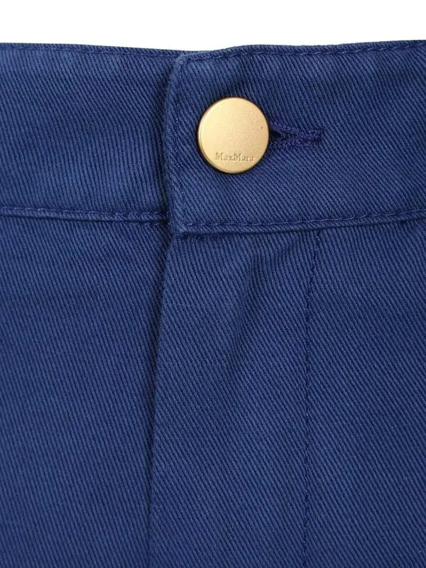 Max Mara Cotton And Linen Drill Trousers - Blue