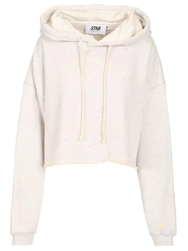 GOLDEN GOOSE Star Crop Sweatshirt - Gray