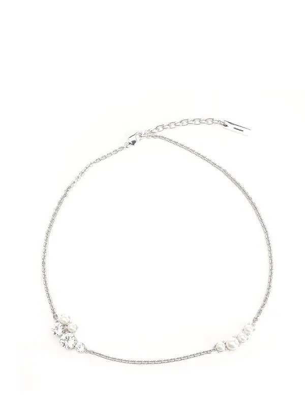 Givenchy Crystal And Pearl Mixed Y-s Necklace