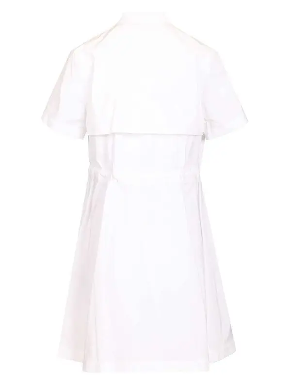 Burberry Cotton Poplin Dress With Check Drawstring - White