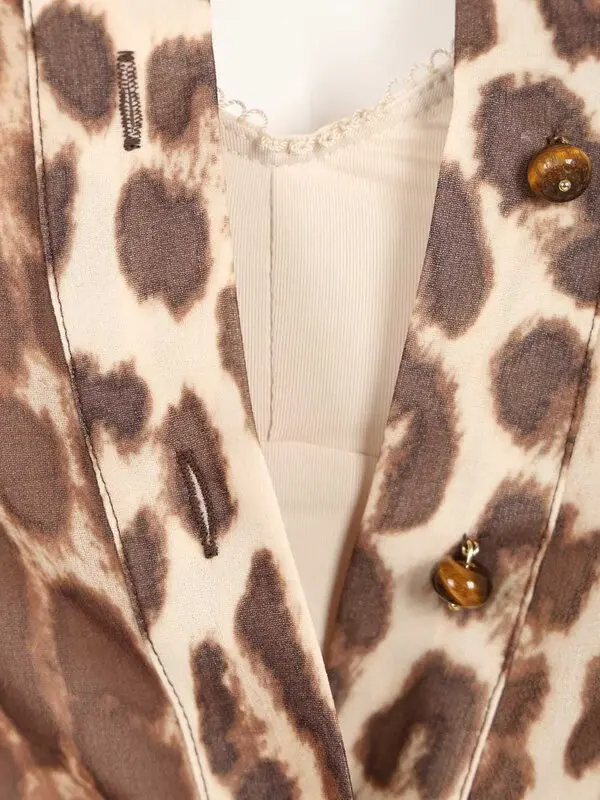 Zimmermann Leopard Print Collared Shirt - Multicolor