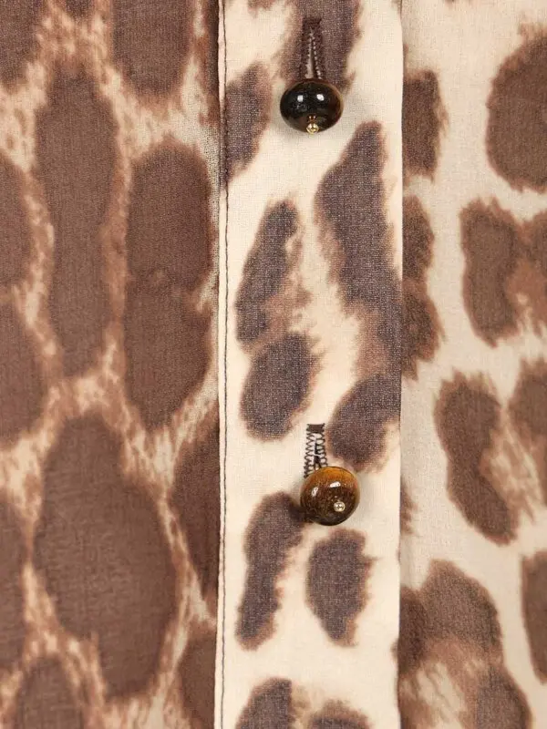 Zimmermann Leopard Print Collared Shirt - Multicolor