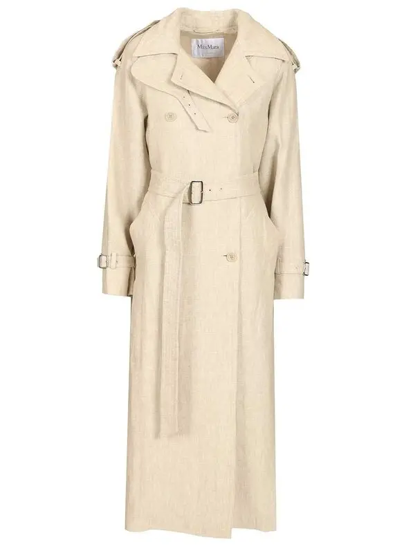 Max Mara Double Breasted Linen Trench Coat