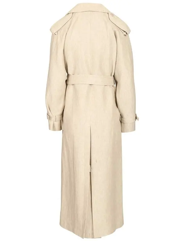 Max Mara Double Breasted Linen Trench Coat