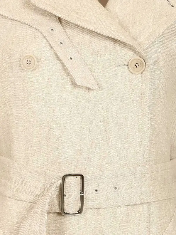 Max Mara Double Breasted Linen Trench Coat