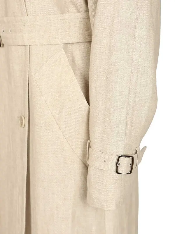 Max Mara Double Breasted Linen Trench Coat