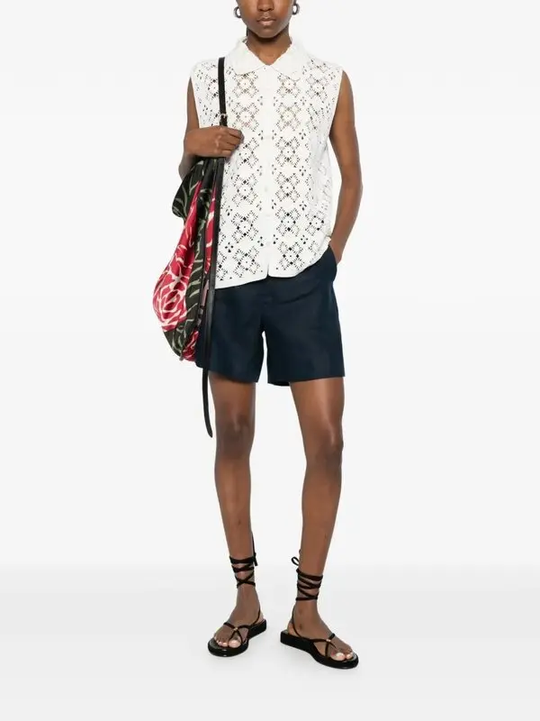 Max Mara Party Linen Shorts - Blue