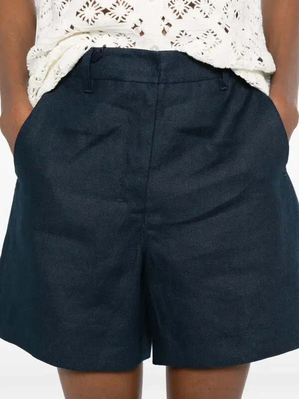 Max Mara Party Linen Shorts - Blue